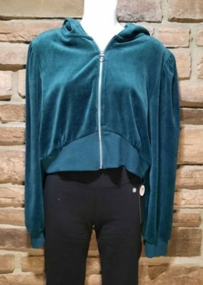Reflex | Sweaters | Reflex Full Zipper Womens Crop Green Sweater Size ...